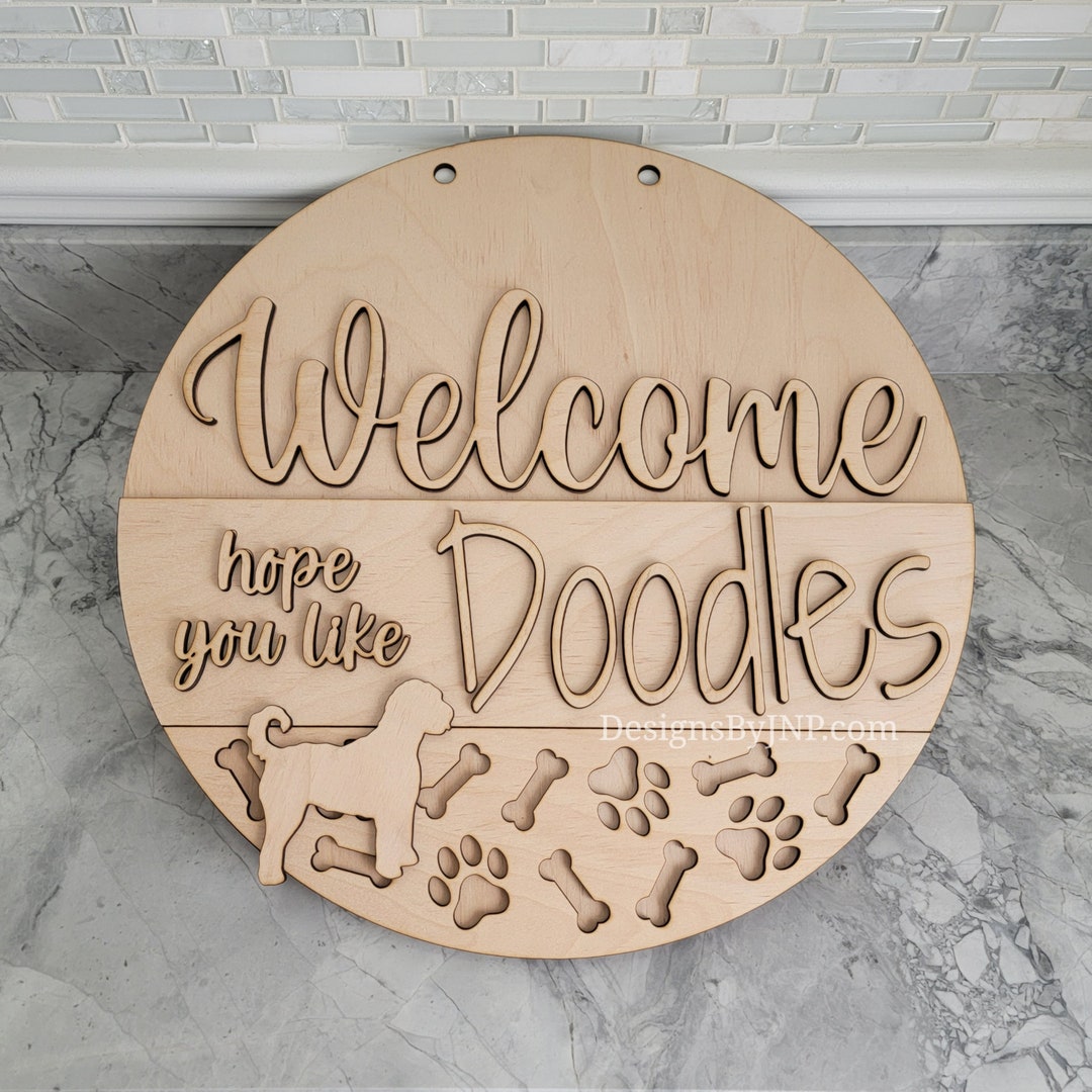 Welcome Door Hanger DIY Doodle Door Sign Kit Wooden Door Hanger Paint ...