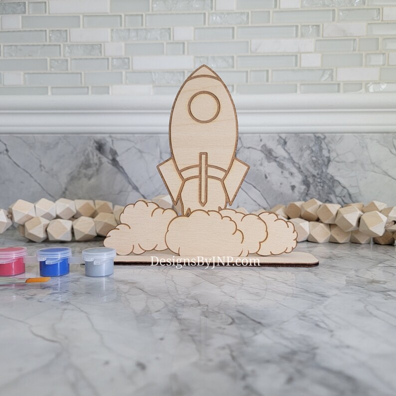 Make Your Own Rocket Ship Craft Kit, Kids Space Rocket Paint Kit, Kids ...