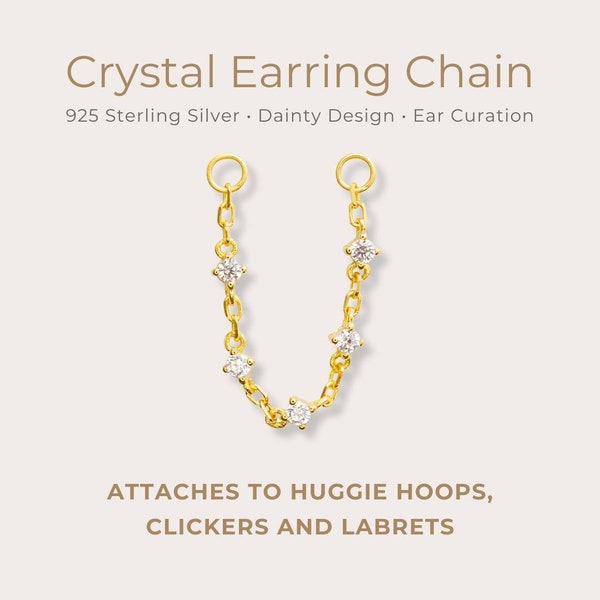 Crystal Chain Earrings - Etsy