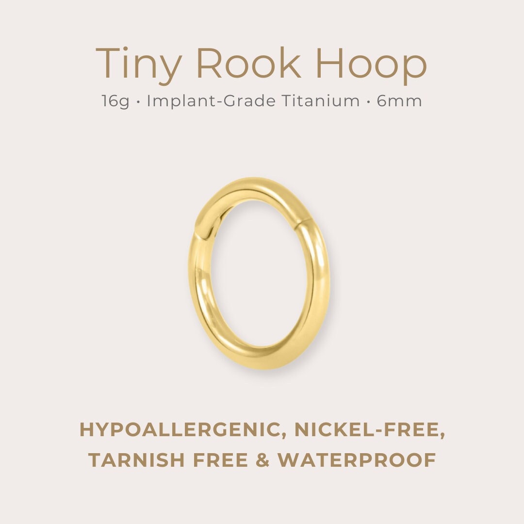Tiny 6mm Rook Piercing Hoop | 16g | Certified ASTM F136 Titanium ...