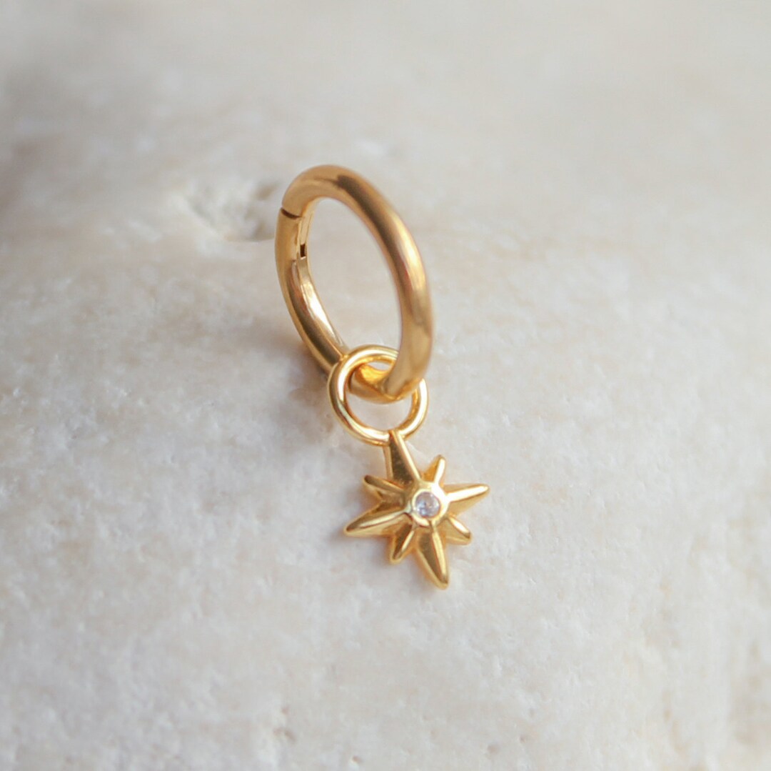 North Star Rook Piercing Hoop | 16g | 6mm Inner Diameter | Rook, Tragus ...