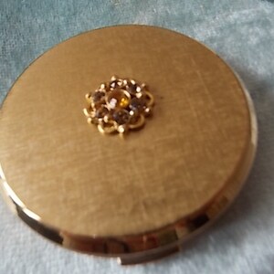 Vintage Stratton Compact Gold Yellow Stones GORGEOUS - Etsy UK