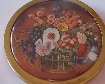 Stratton Pink Flowers Vintage Compact | Etsy