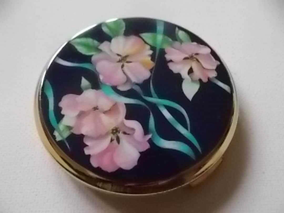 Stratton Pink Flowers Vintage Compact - Etsy