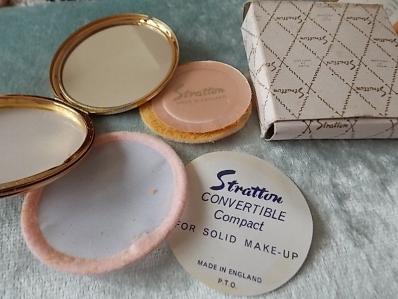 Vintage Stratton Compact Gold Yellow Stones GORGEOUS - Etsy UK