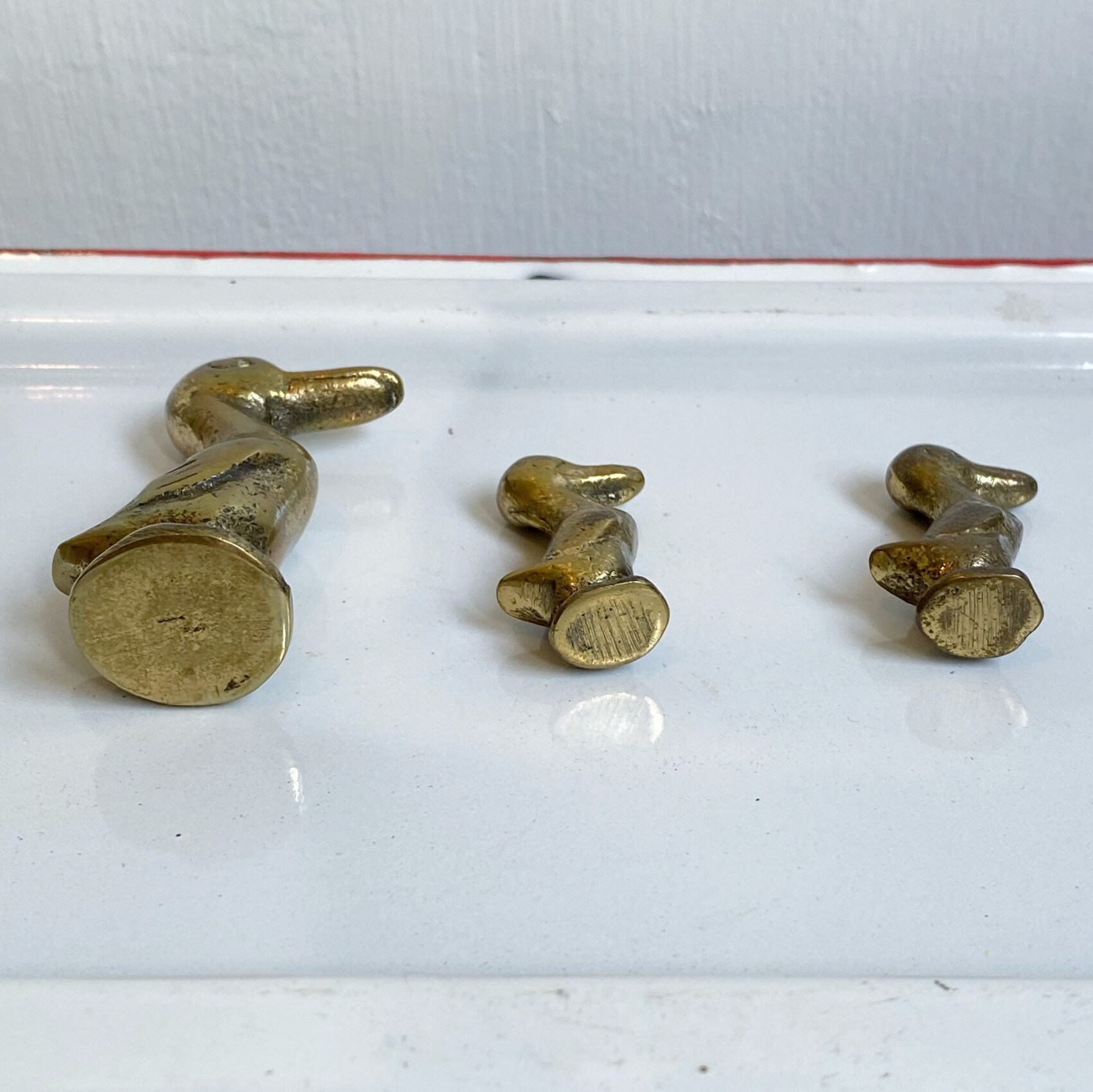 3 Brass Ducks Miniature Brass Ducks Trio of Ducks Boho | Etsy