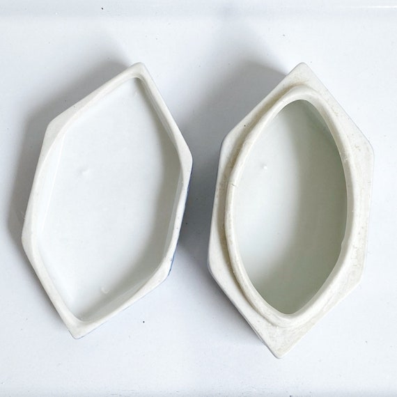 Diamond Shaped Trinket Box, Porcelain Jewelry Box, An… - Gem