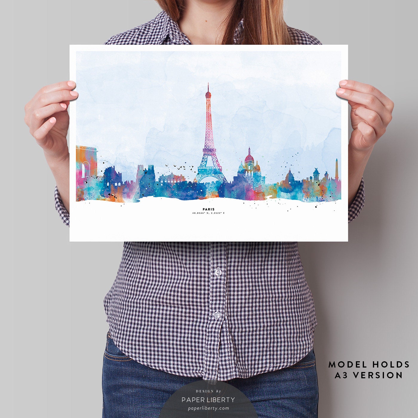 Paris Cityscape Paris Skyline Paris France Print Poster in - Etsy