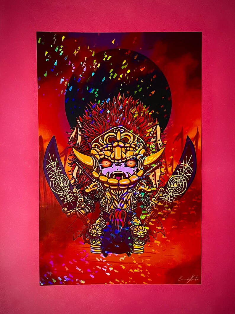 Elden Chibi General Radahn 11x17” Satin/holographic Art Print - Etsy