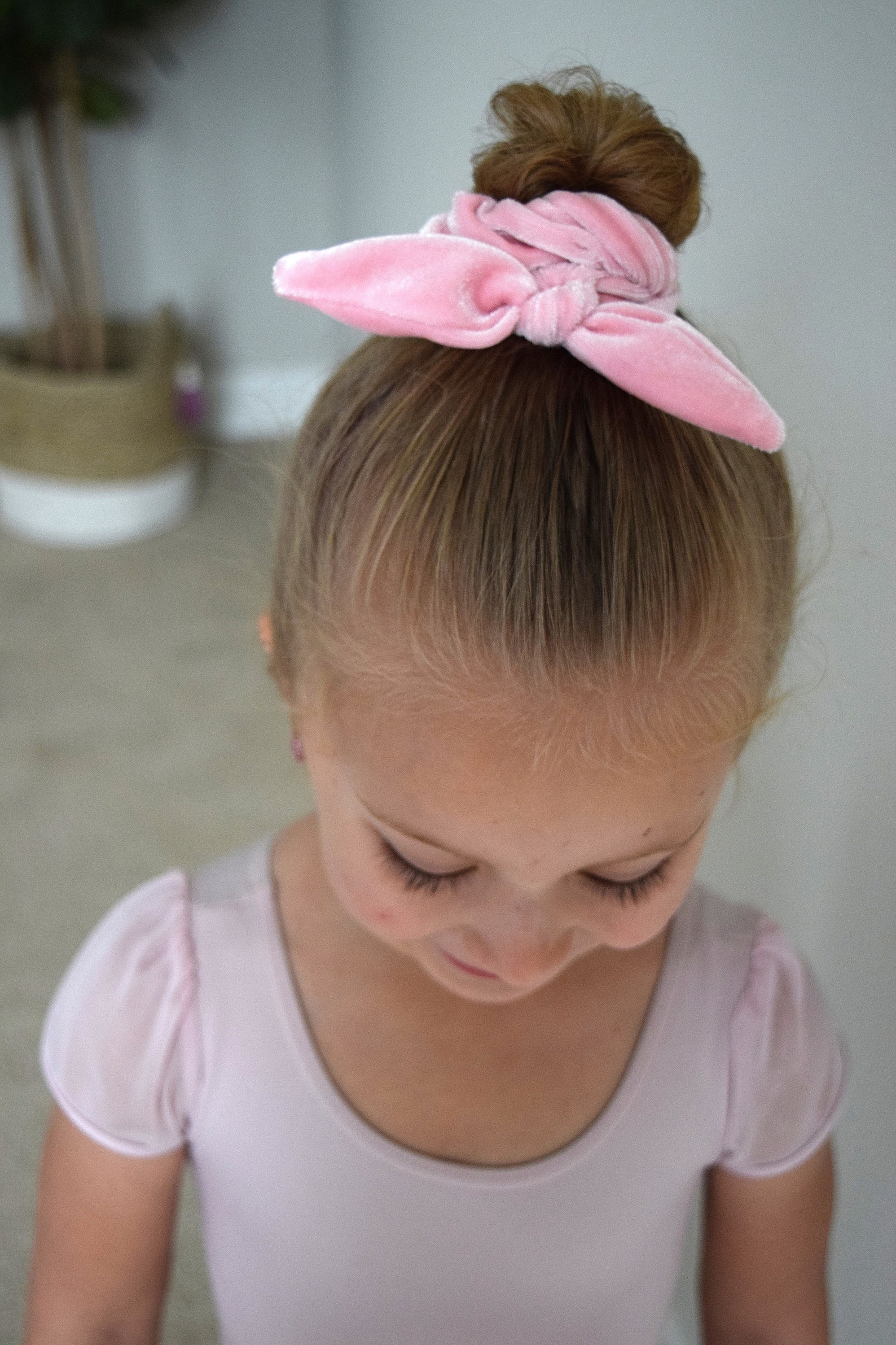 Bright Pink Velvet SCRUNCHIE for Newborn Baby Child Little Girl Photo ...