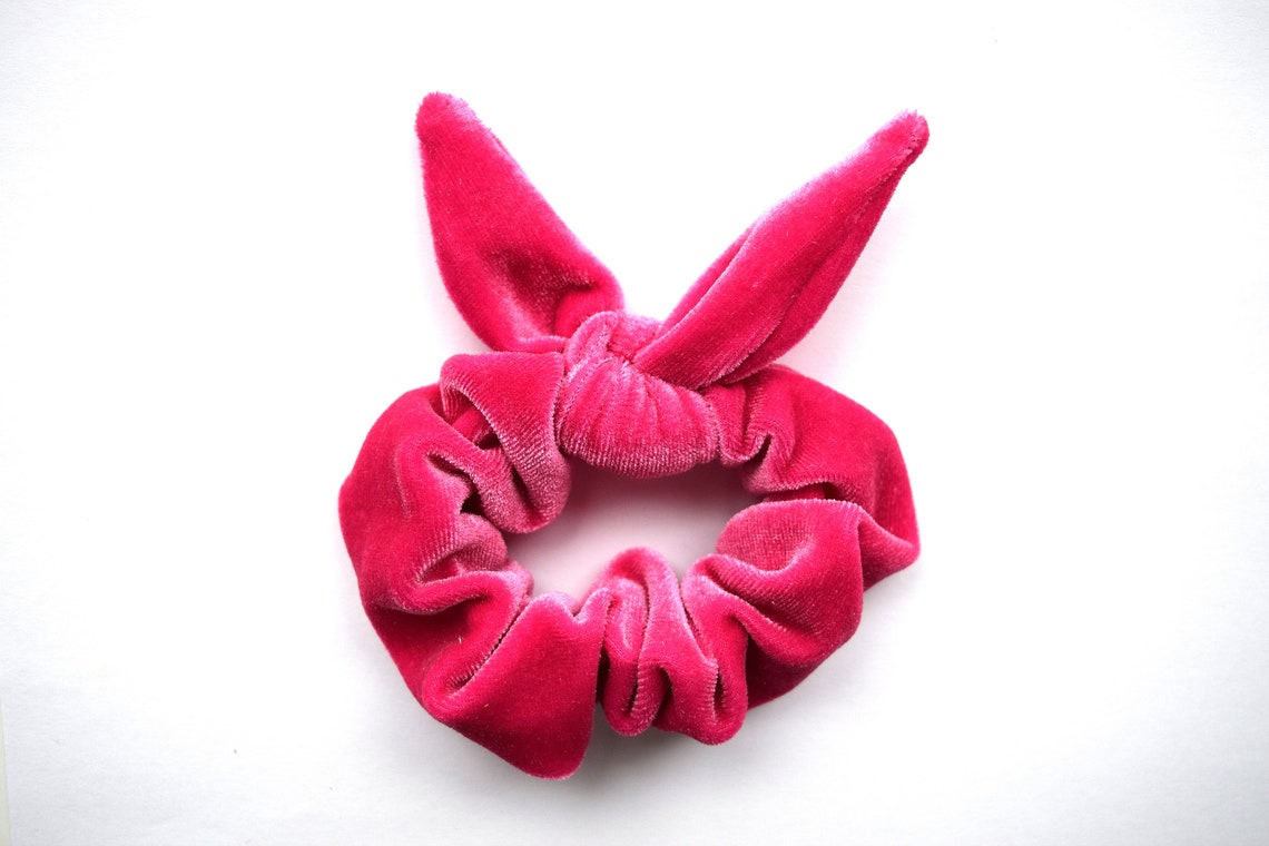 Bright Pink Velvet SCRUNCHIE for Newborn Baby Child Little Girl Photo ...