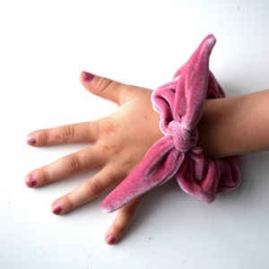 Tie Dye Velvet Hand Tied SCRUNCHIE for Newborn Baby Child Little Girl ...