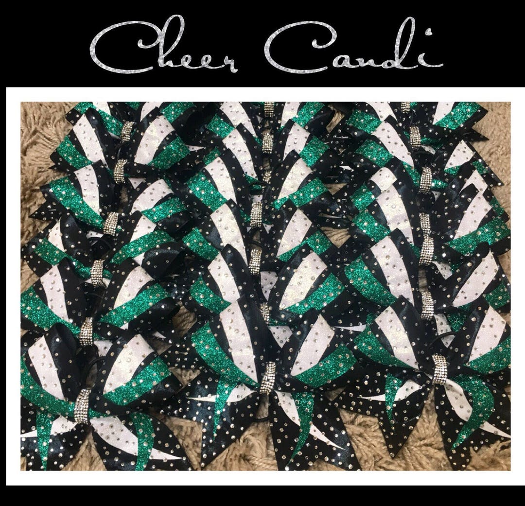 Luna 2 Stripe Premium Rhinestone Bow - Etsy