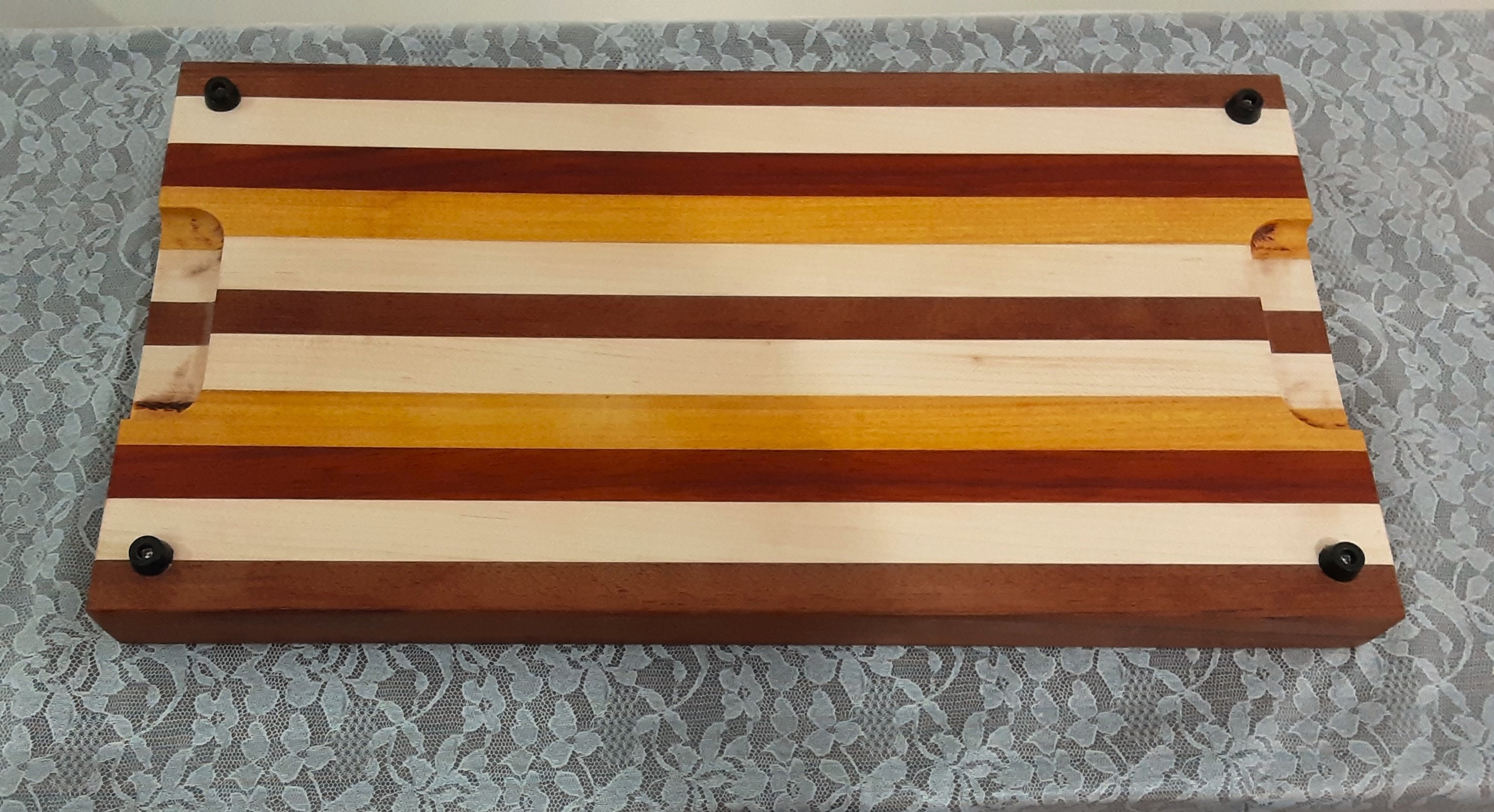 Red Zebrawood, Maple, Padauk, and Osage Orange Cutting Board, Handmade ...