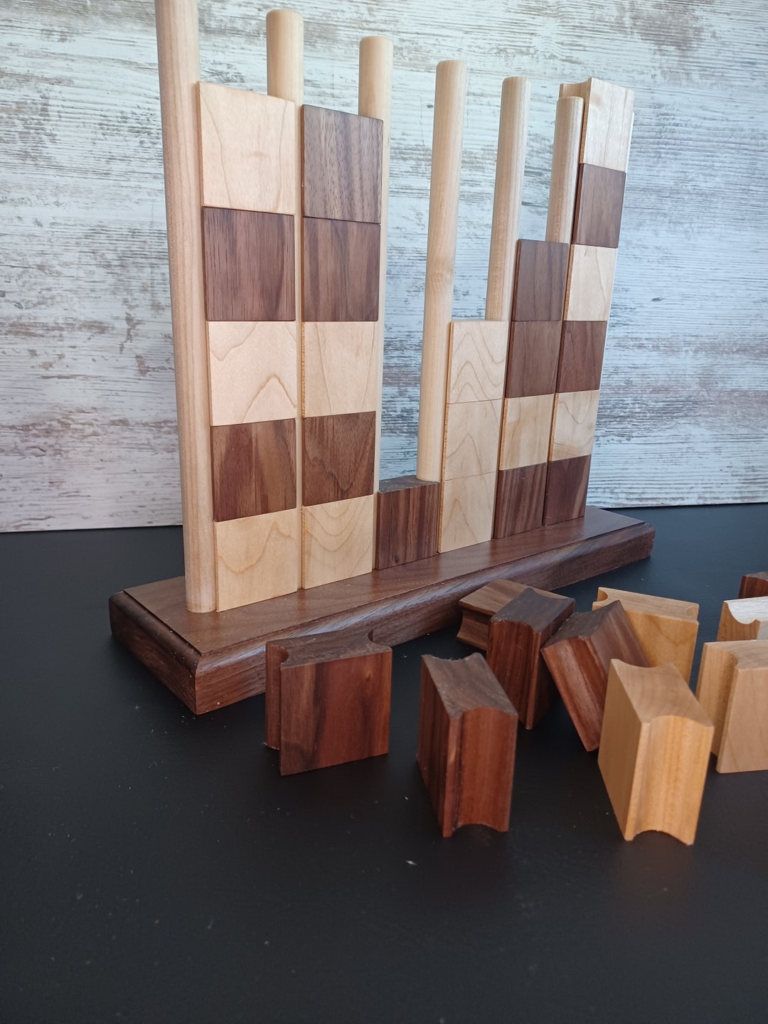 Four in a Row Connect Game, Handcrafted Walnut and Maple Family Game - Etsy