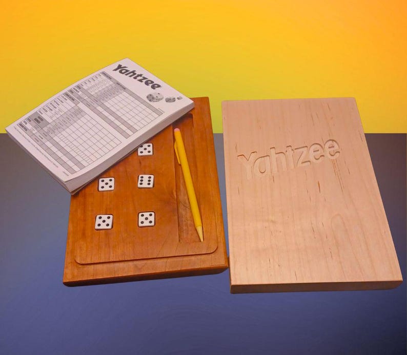 Handcrafted Maple Yahtzee Game Set With Dice Tray - Etsy