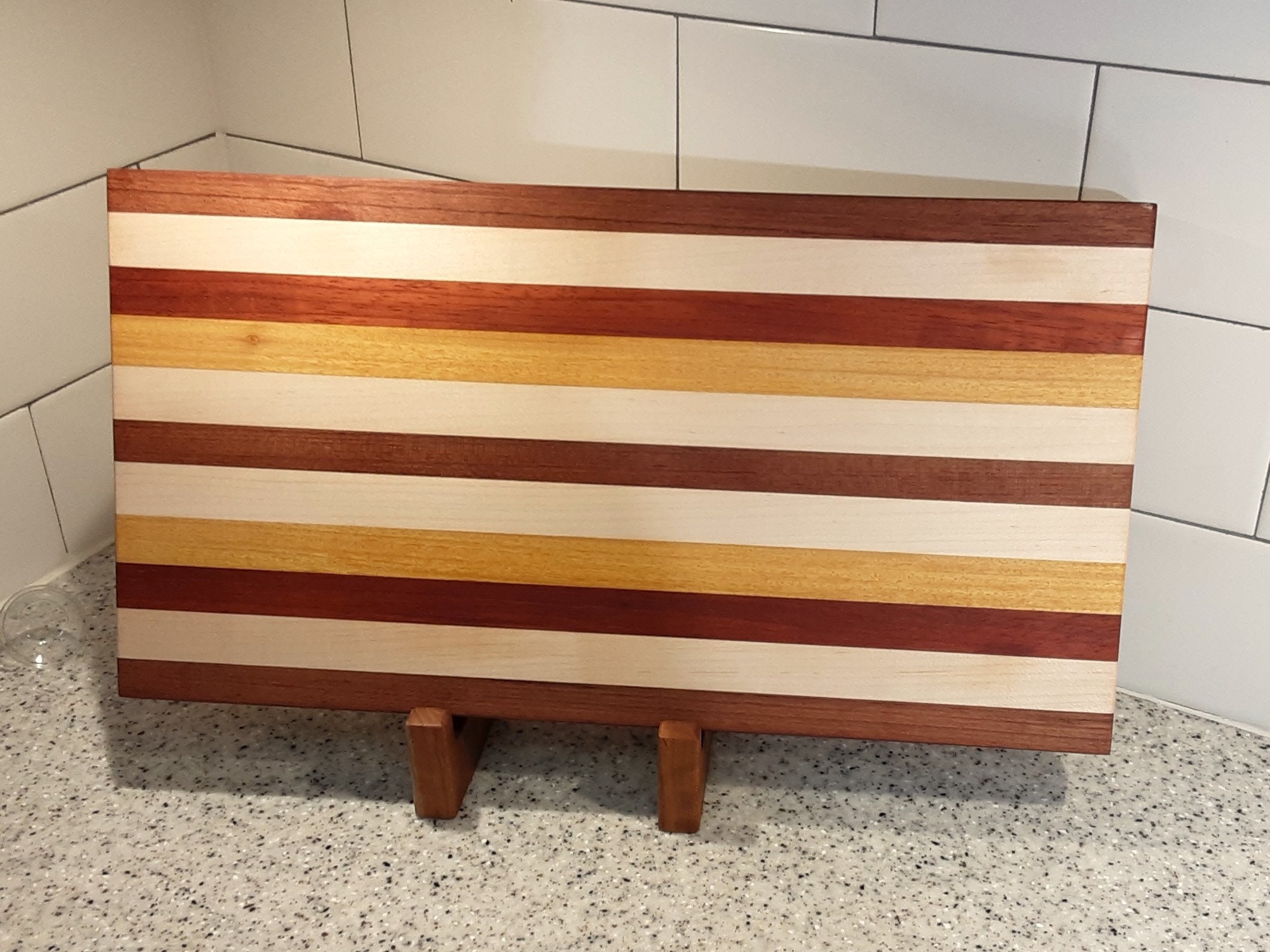 Red Zebrawood, Maple, Padauk, and Osage Orange Cutting Board, Handmade ...