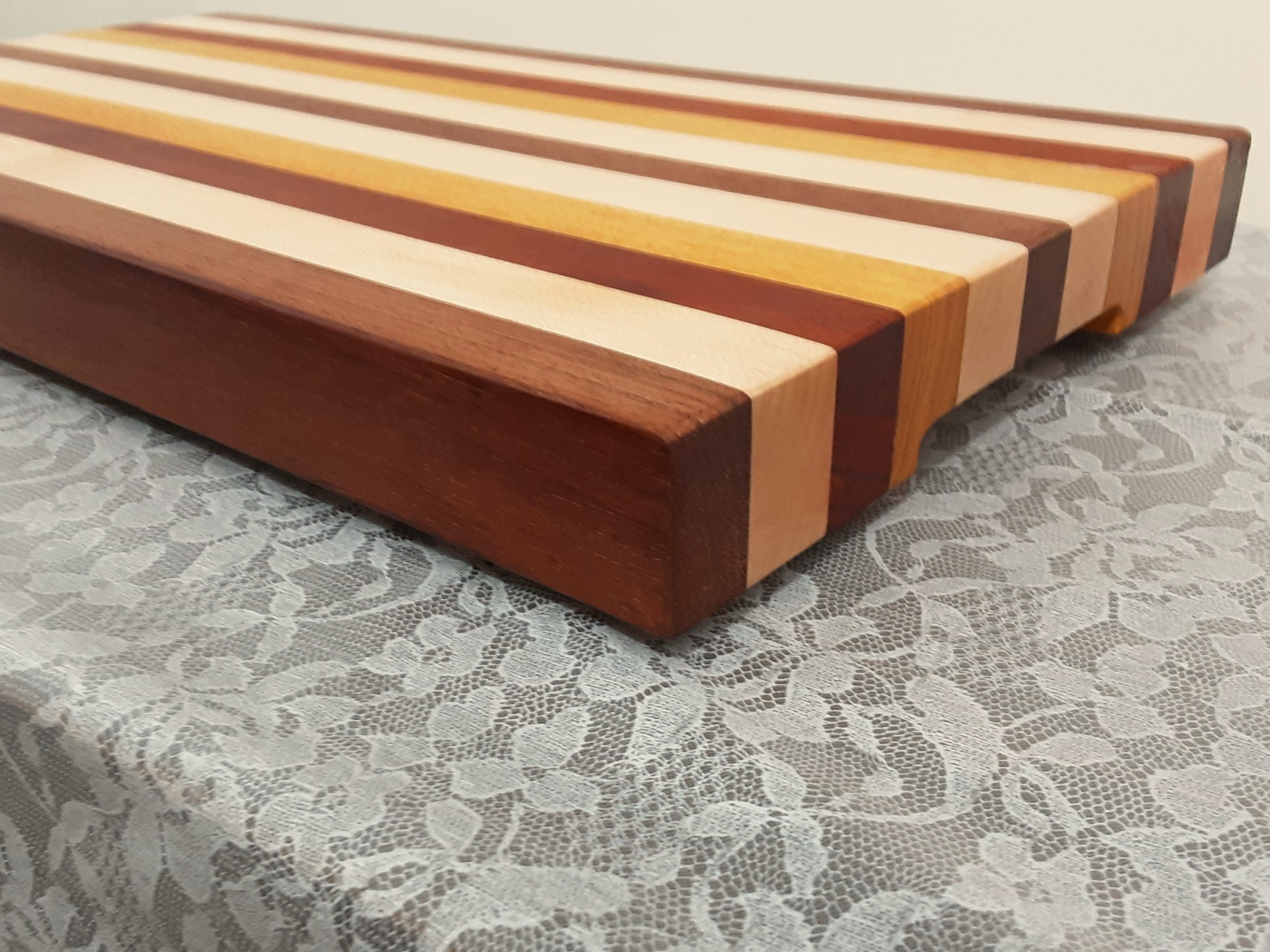 Red Zebrawood, Maple, Padauk, and Osage Orange Cutting Board, Handmade ...