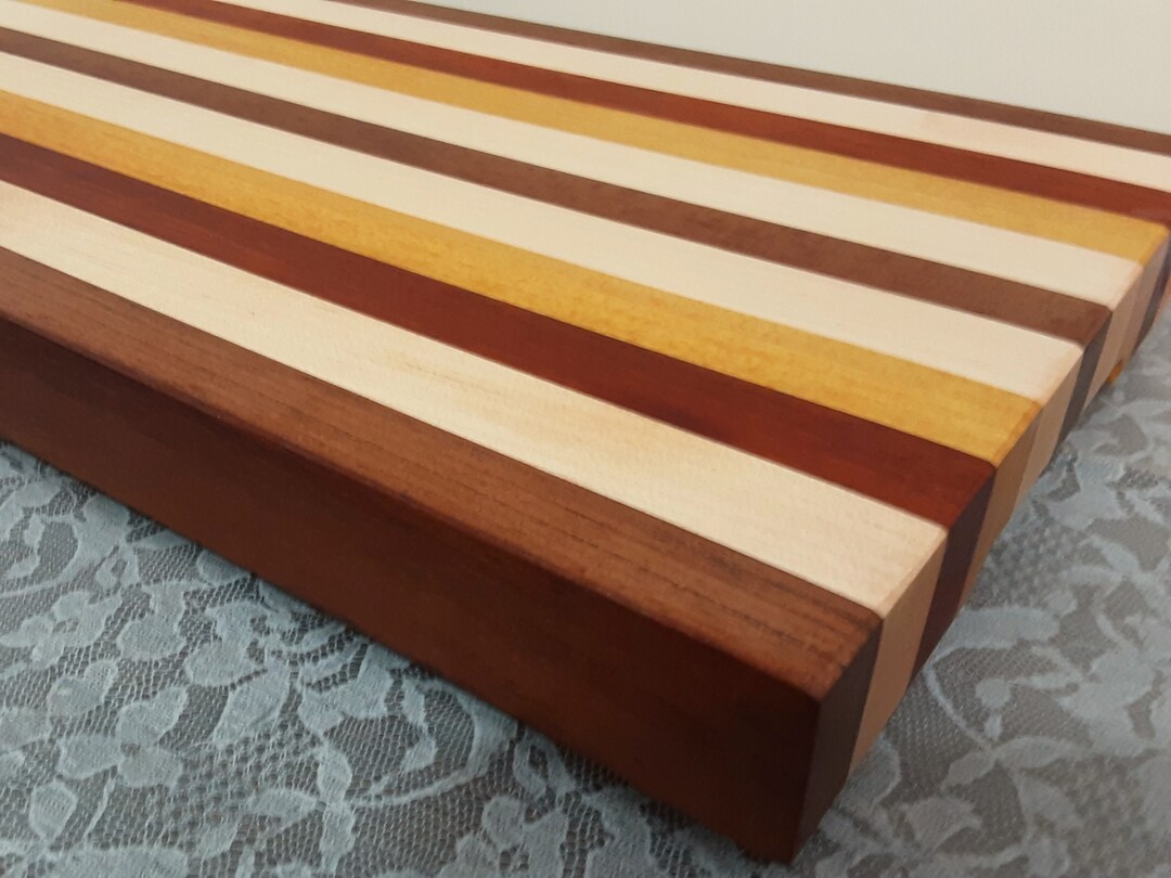 Red Zebrawood, Maple, Padauk, and Osage Orange Cutting Board, Handmade ...