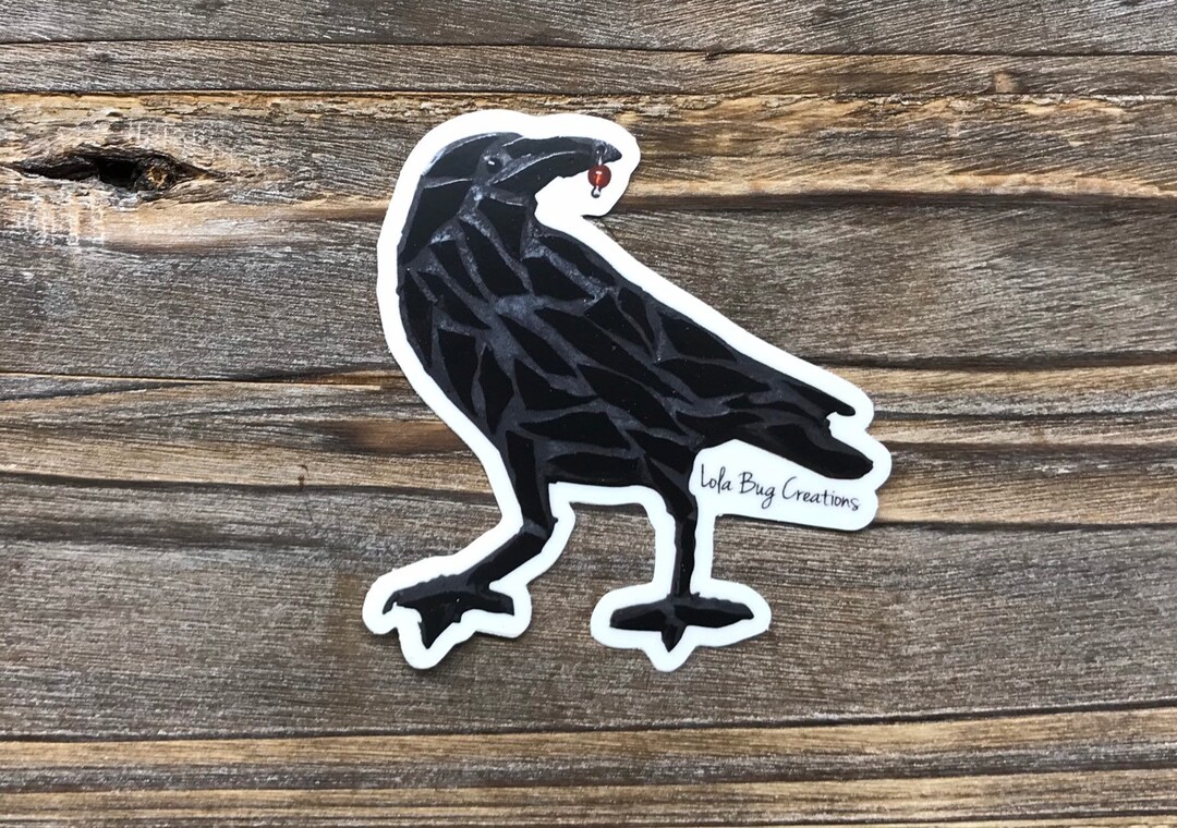Sassy Head Back Raven Vinyl Sticker - Etsy