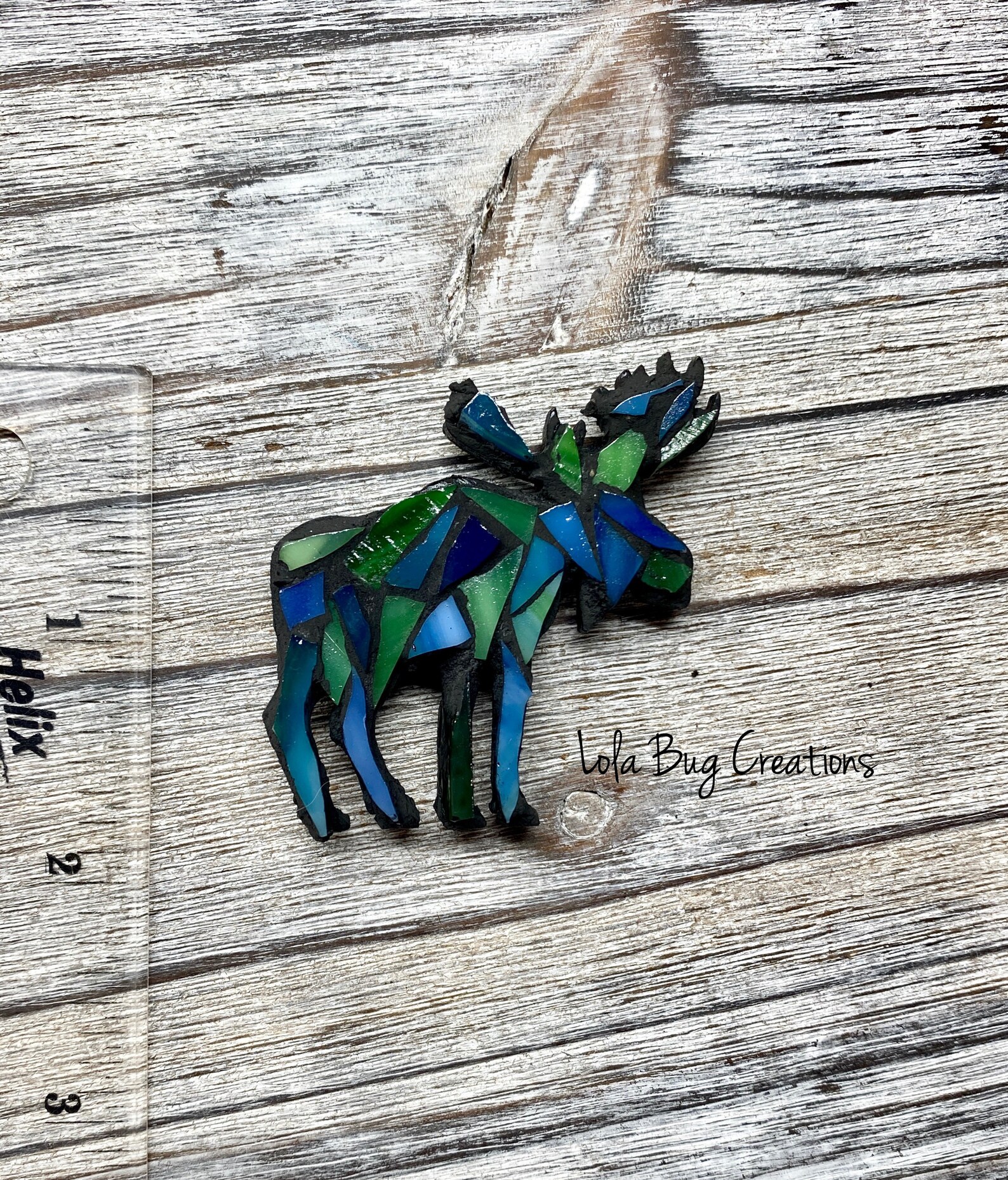 Mini Colorful Moose glass Mosaic Magnet | Etsy