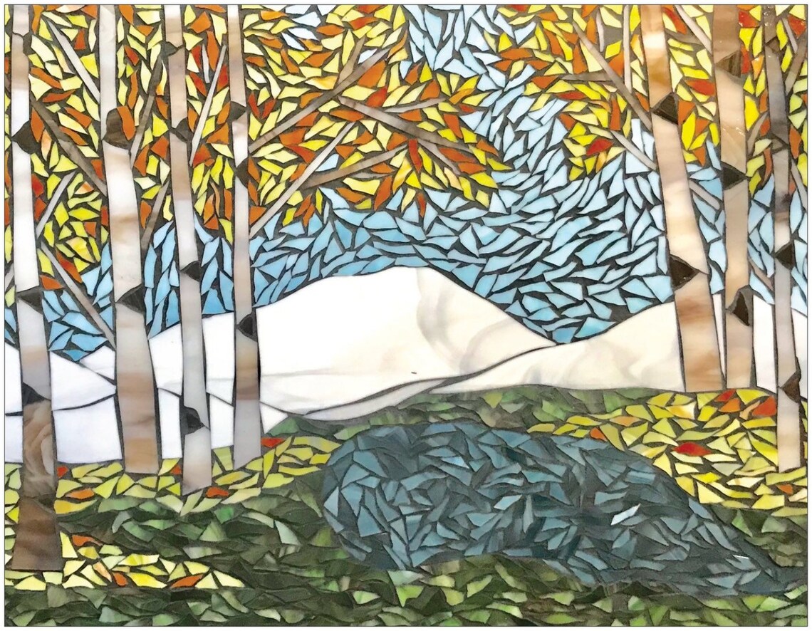 Birch Tree Mosaic Print - Etsy