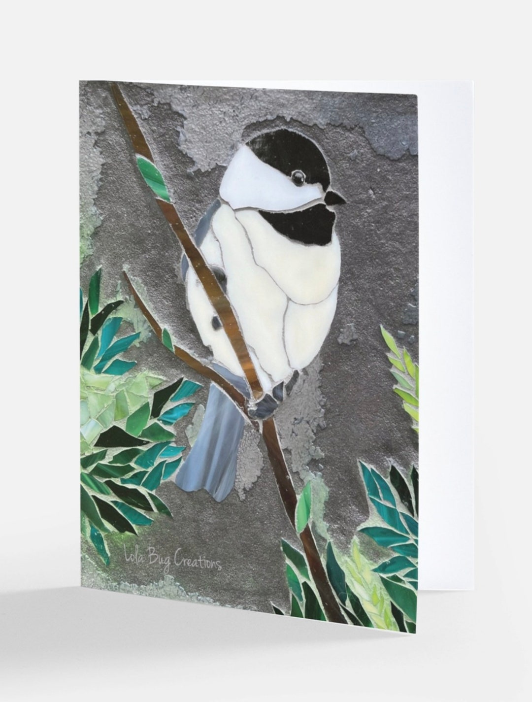 Spring Chickadee Mosaic Note Card - Etsy