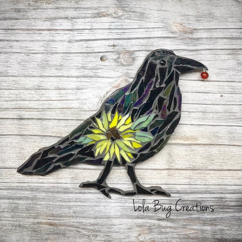 Studious Raven Glass Mosaic - Etsy