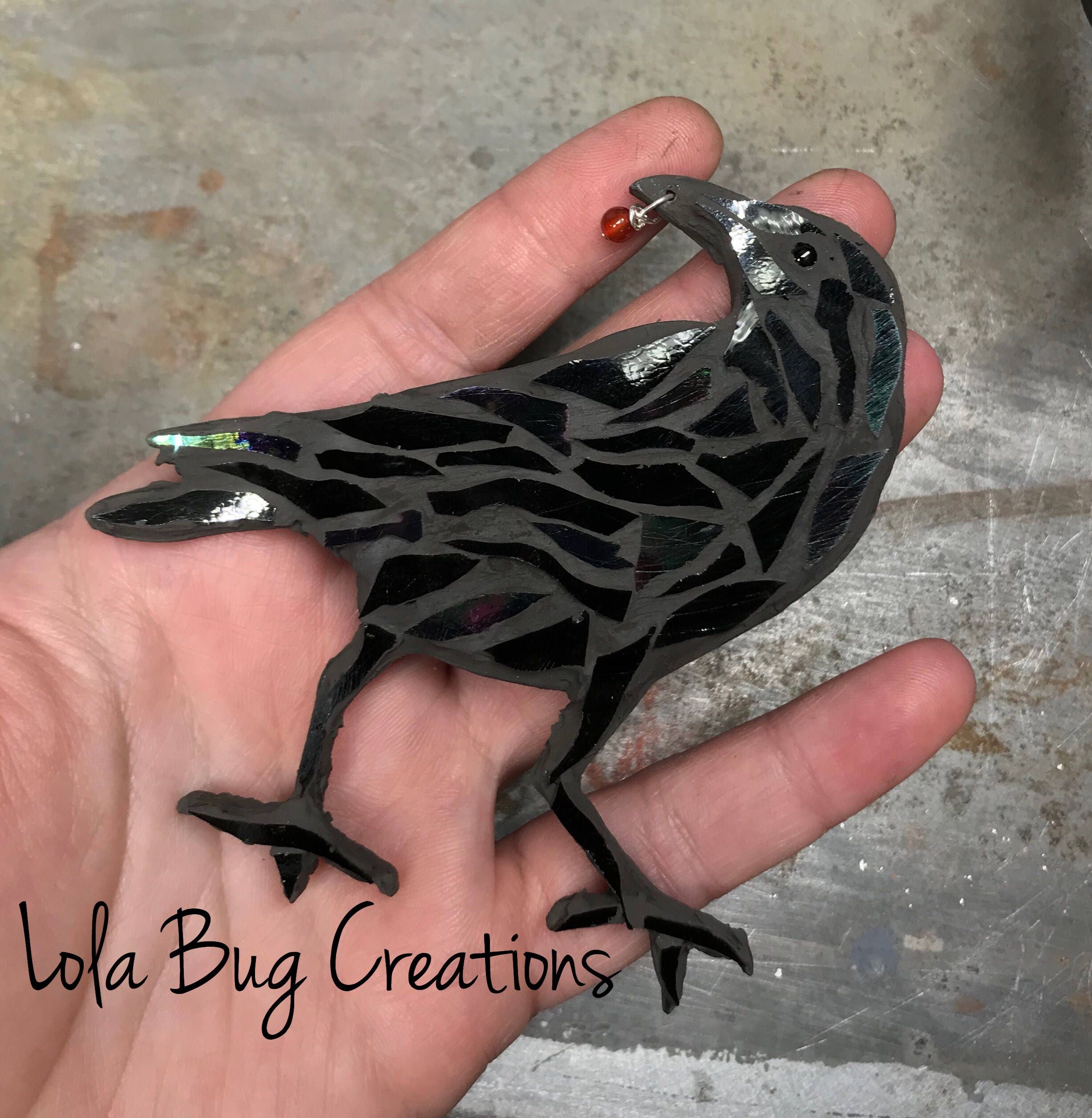 Raven Magnet Glass Mosaic - Etsy