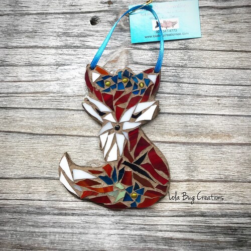 Sitting Fox Glass Mosaic - Etsy