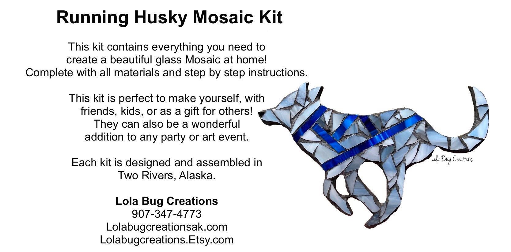 Running Husky Mosaic Kit DIY - Etsy