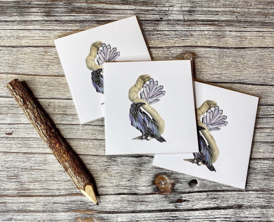 Adorable Raven on Driftwood Sticky Notes - Etsy