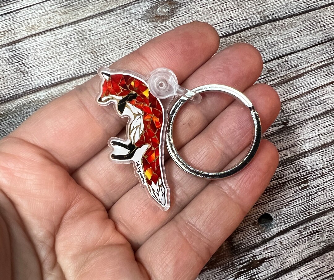 Jumping Fox Acrylic Keychain Charm - Etsy
