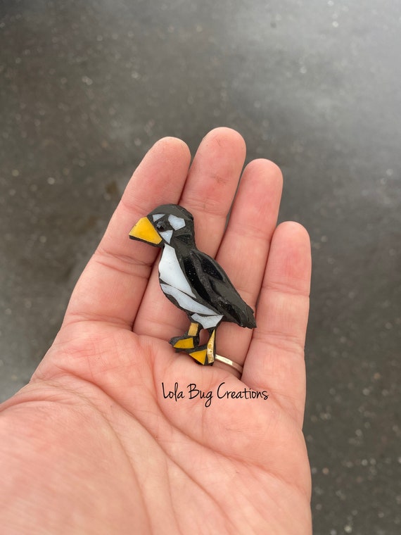 Mini Puffin Glass Mosaic Magnet - Etsy