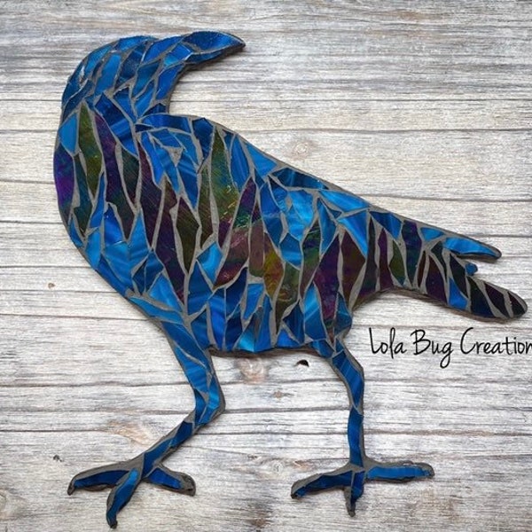 Northern Lights Raven Glass Mosaic - Etsy