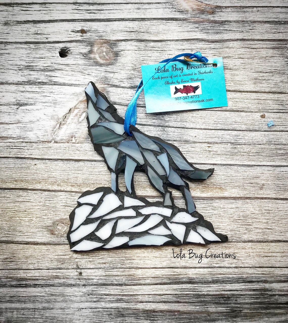Howling Wolf Glass Mosaic - Etsy