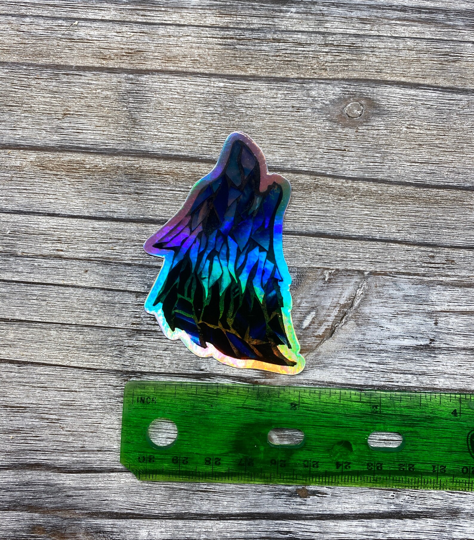Holographic Multicolor Wolf Howling Vinyl Sticker | Etsy