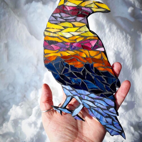 Studious Raven Glass Mosaic - Etsy