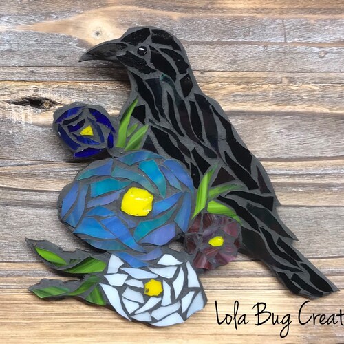 Studious Raven Glass Mosaic - Etsy