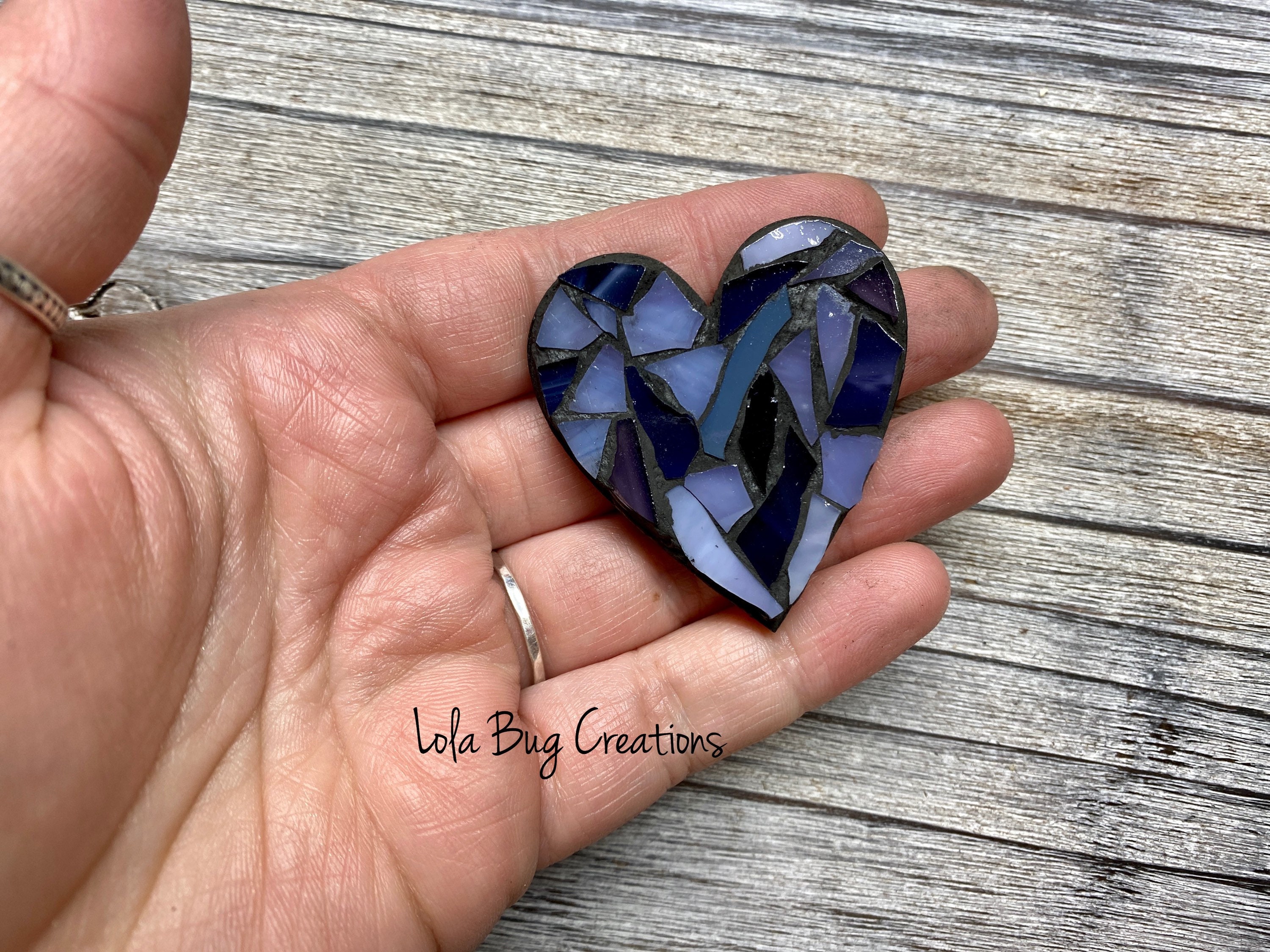 Mini Heart -glass Mosaic Magnet - Etsy