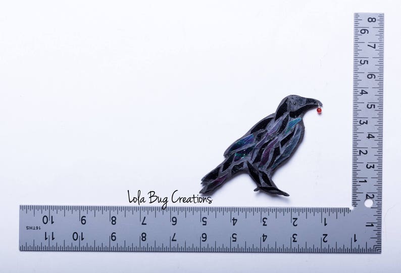 Standing Raven Magnet And/ or Hanging || Raven Art || Glass Mosaic - Etsy
