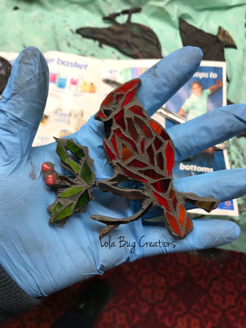 Cardinal glass mosaic | Etsy