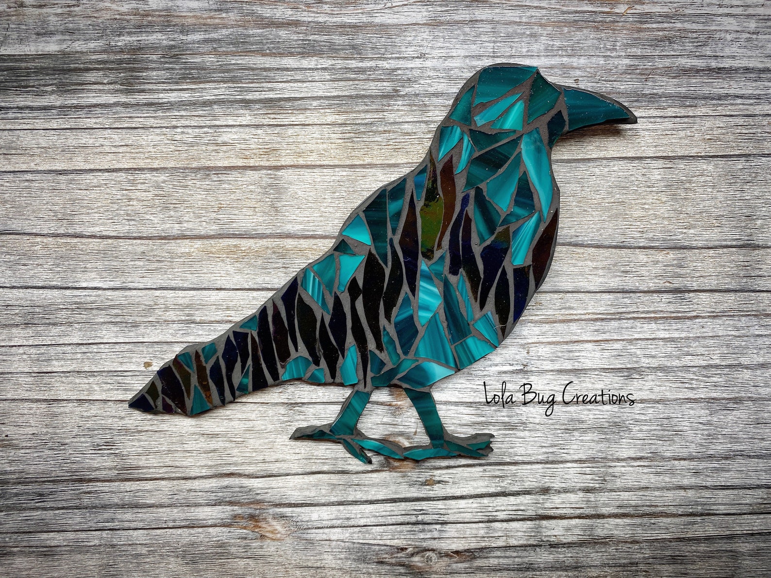 Northern Lights Raven Glass Mosaic - Etsy