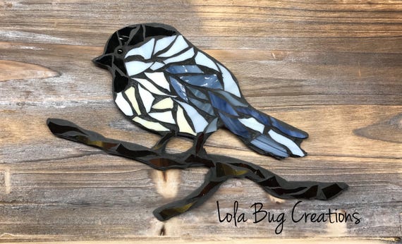 Chickadee Glass Mosaic | Etsy