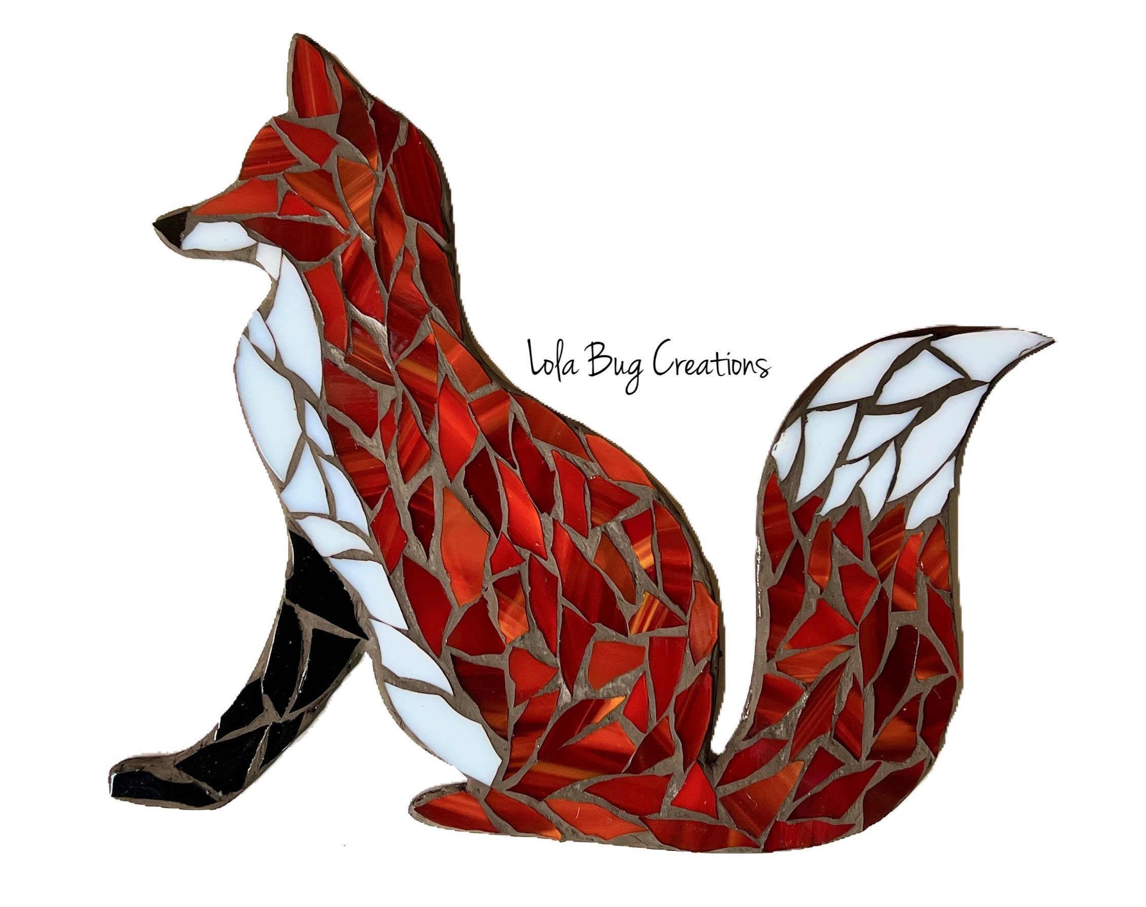 Sitting Fox Glass Mosaic Kit - DIY Craft Project - Etsy
