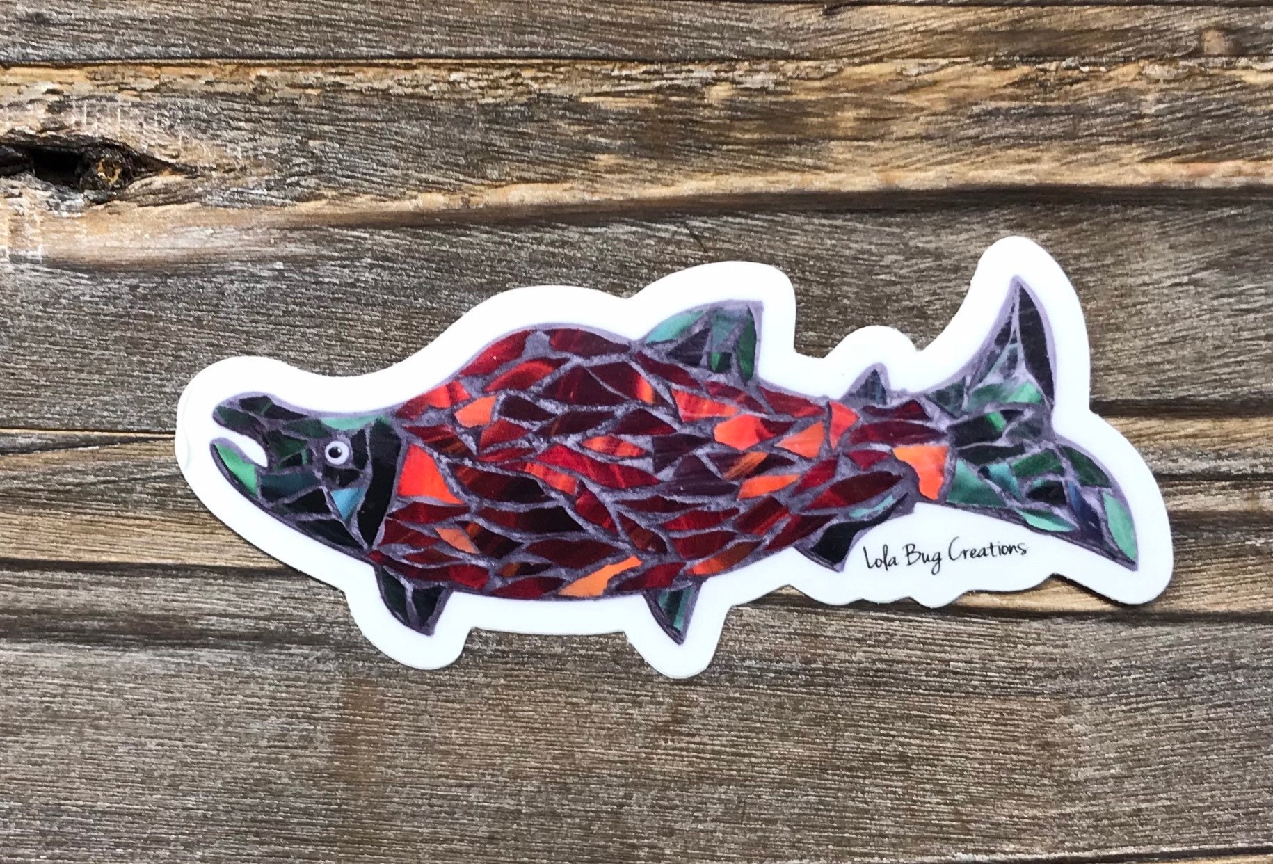 Salmon Vinyl Sticker | Etsy