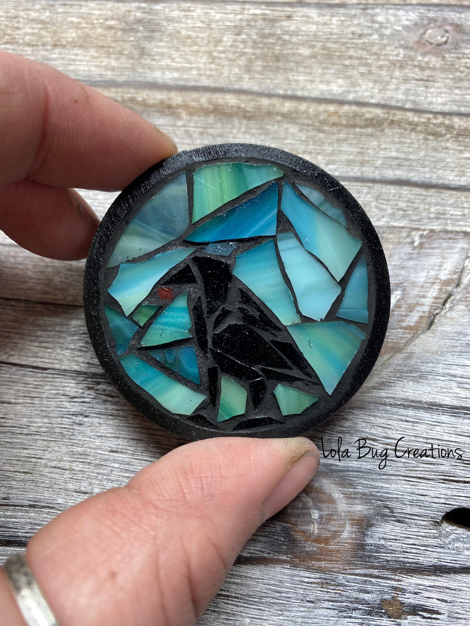 Raven Mosaic Glass Magnet - Etsy