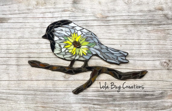 Chickadee With Sunflower Mosaic | Etsy