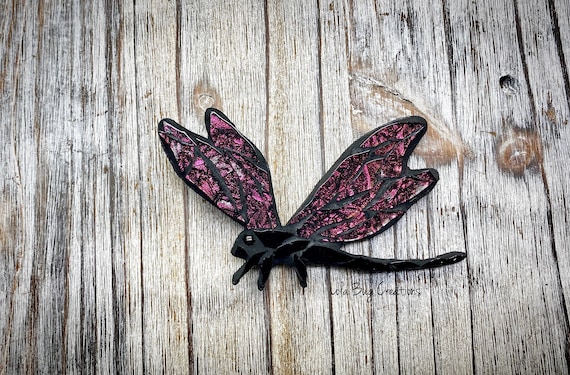 Dragonfly Flying Magnet Glass Mosaic | Etsy