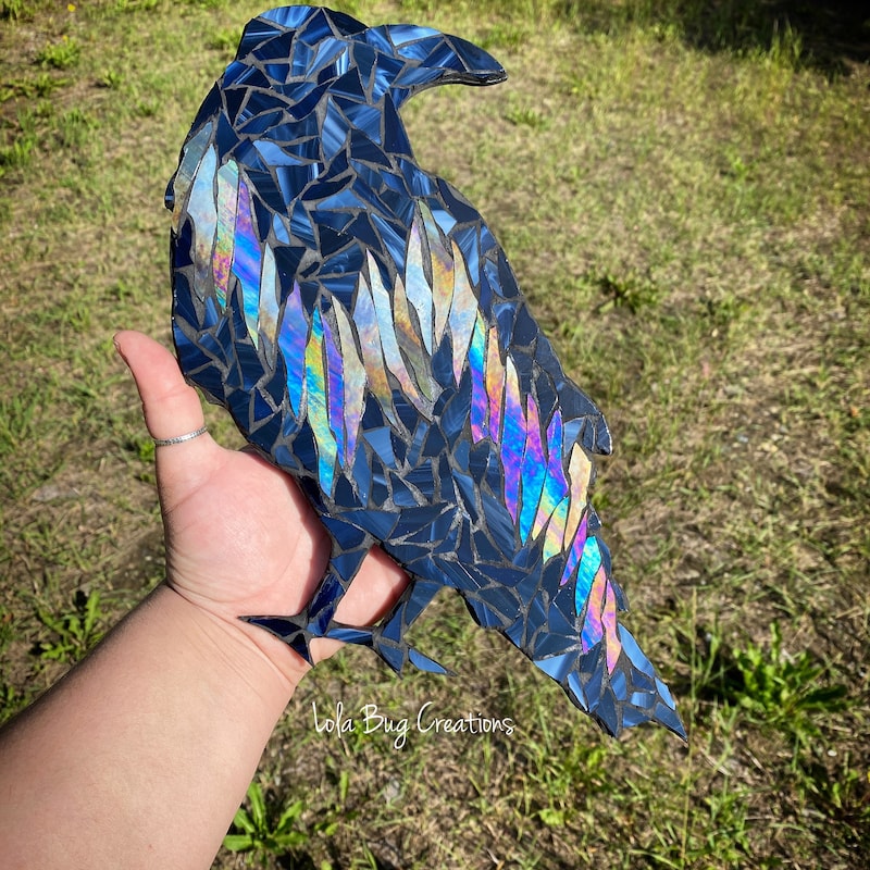 Stained Glass Raven - Etsy